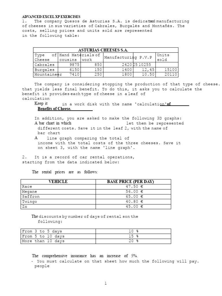 Advanced Excel Exercises | PDF | Spreadsheet | Microsoft Excel