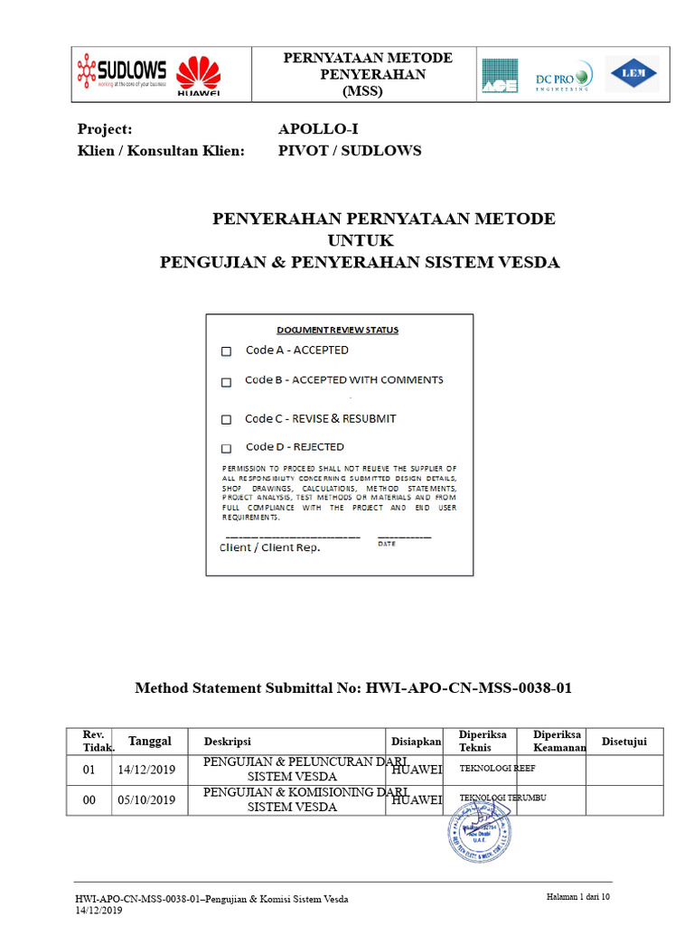 Metode Pengujian Sistem VESDA Apollo-I | PDF