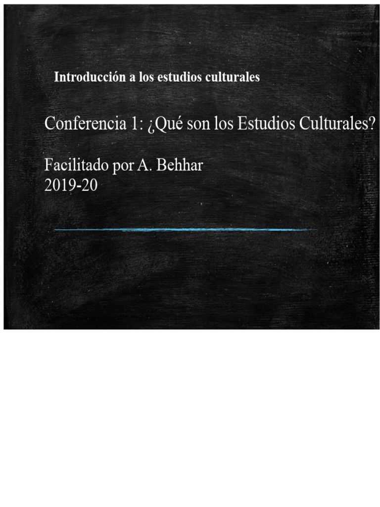 Introducción a los Estudios Culturales | PDF | Estudios culturales ...
