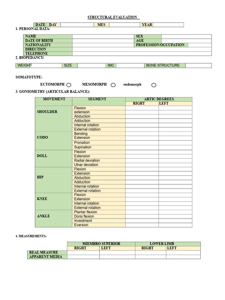 Comprehensive Structural Evaluation Guide | PDF | Anatomical Terms Of ...