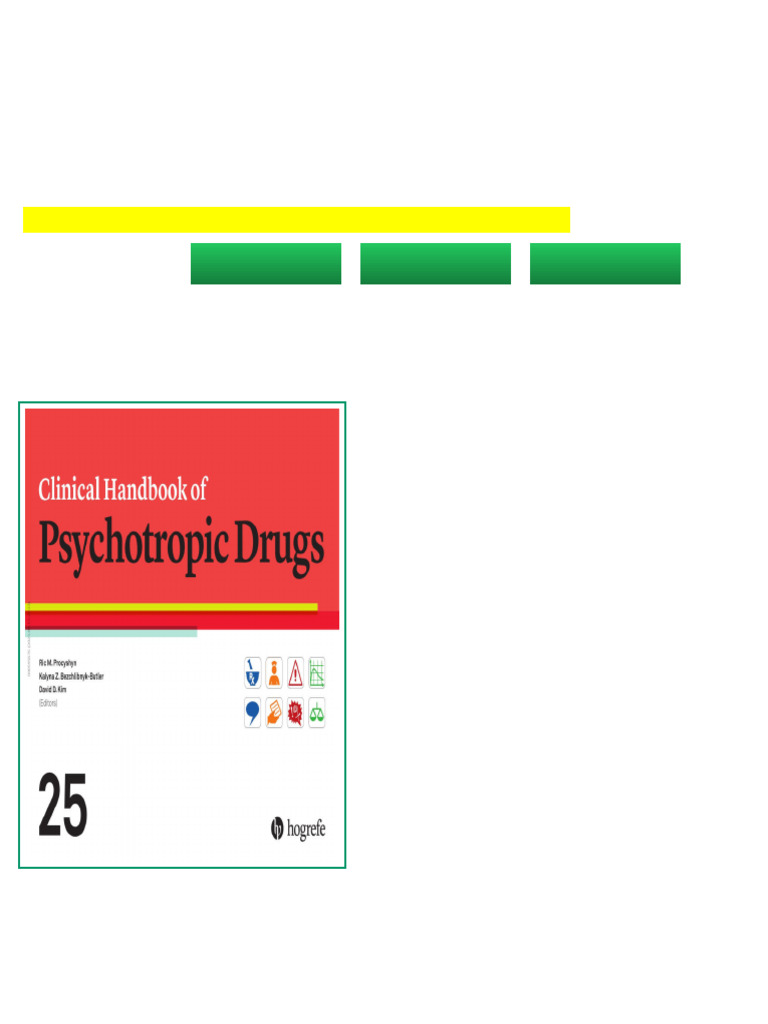 Clinical Handbook Of Psychotropic Drugs 25th Edition Ric M. Procyshyn ...