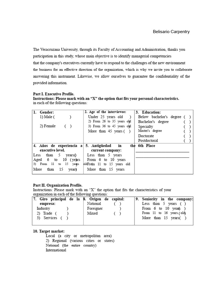 Managerial Competencies Questionnaire Proposal | PDF | Attitude ...