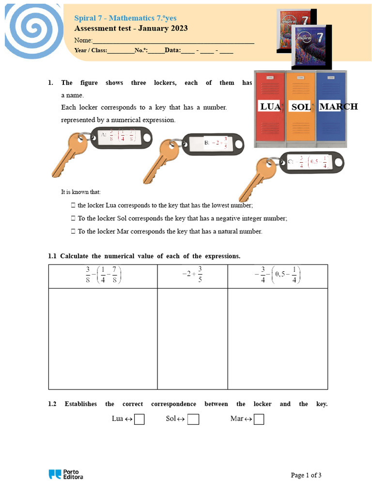 Proposal For Test - 7th Grade | PDF | Numbers | Mathematics