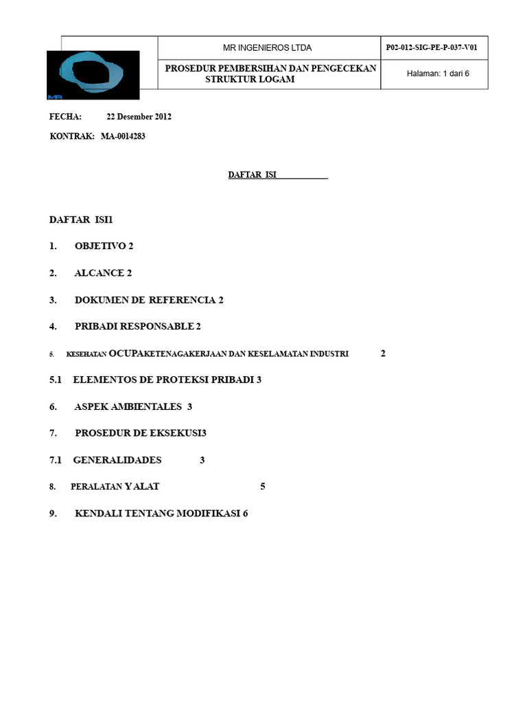 Pembersihan Dan Pengecatan Struktur Logam | PDF