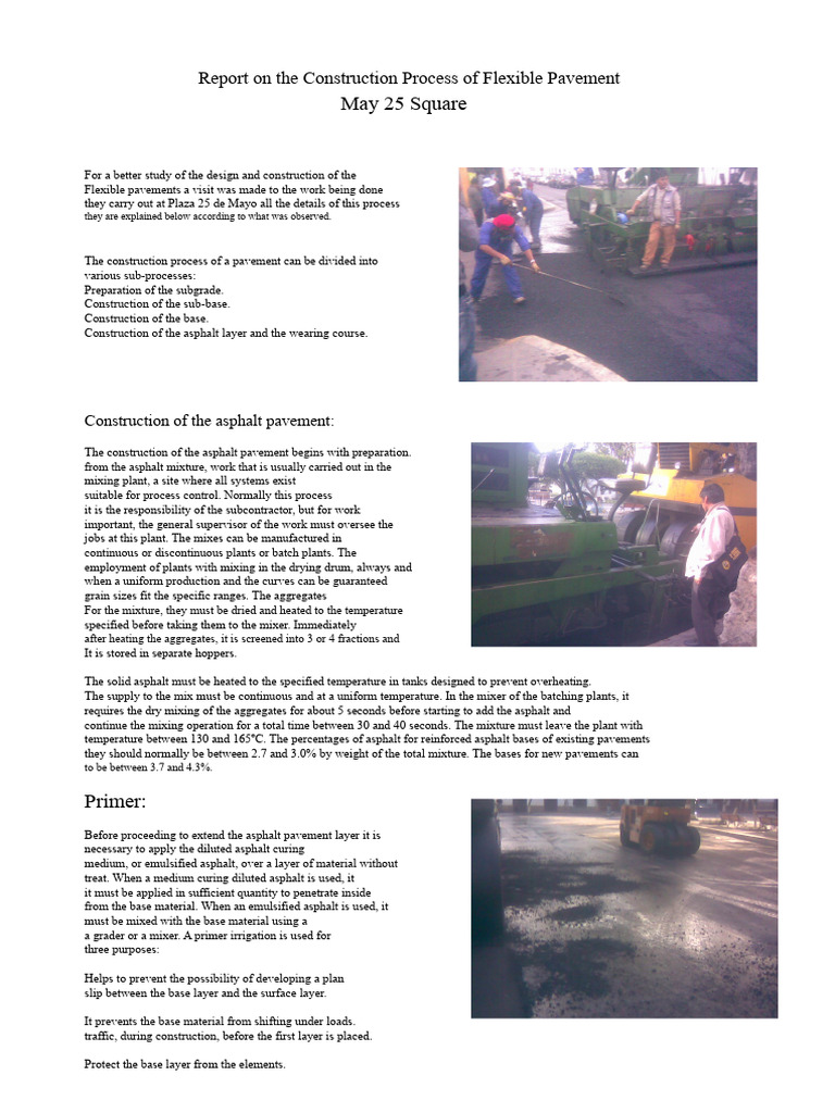 Flexible Pavement Construction Process | PDF | Road Surface