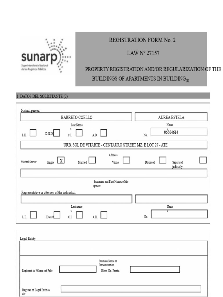 Registration Form N 2 | PDF | Notary Public | Common Law