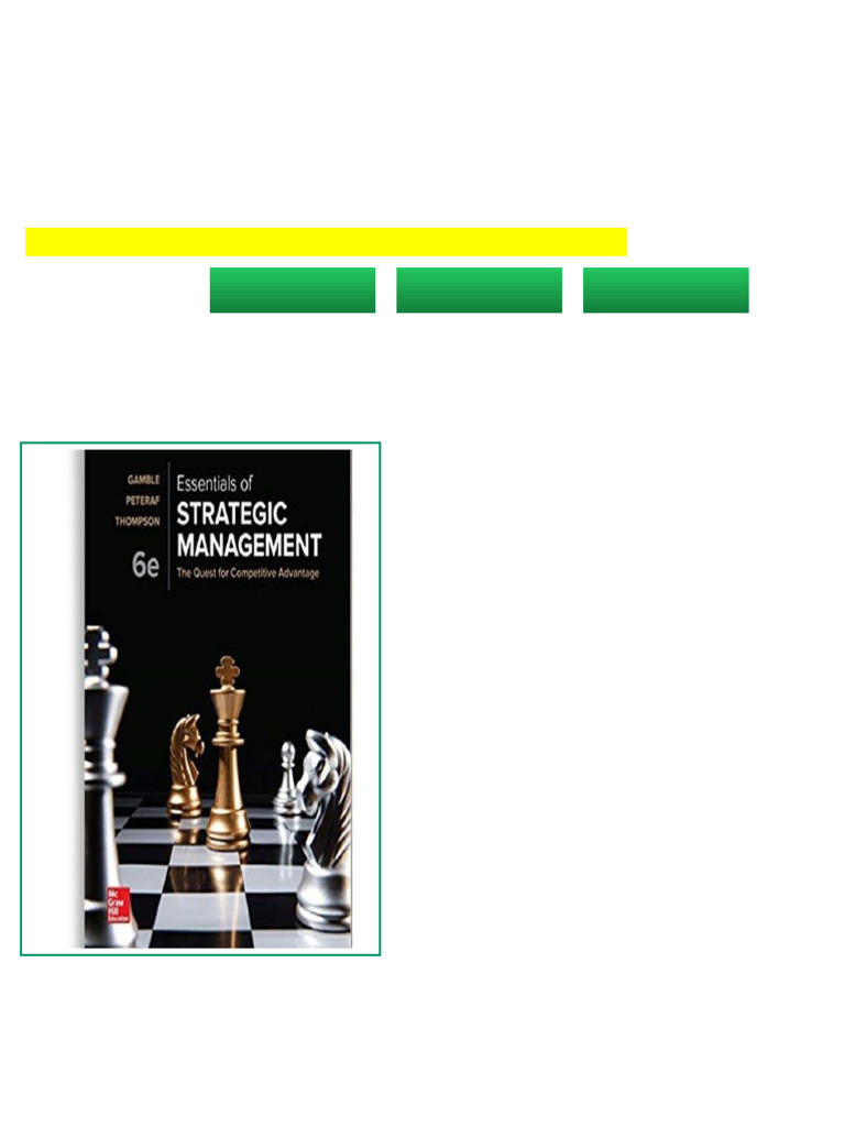 Test Bank For Essentials Of Strategic Management The Quest For ...