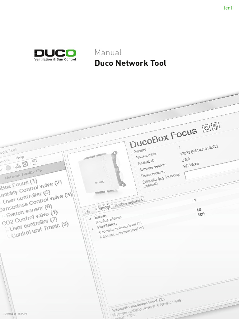 DUCO Network Tool Manual (En) LowRes | PDF | Information | Computer ...