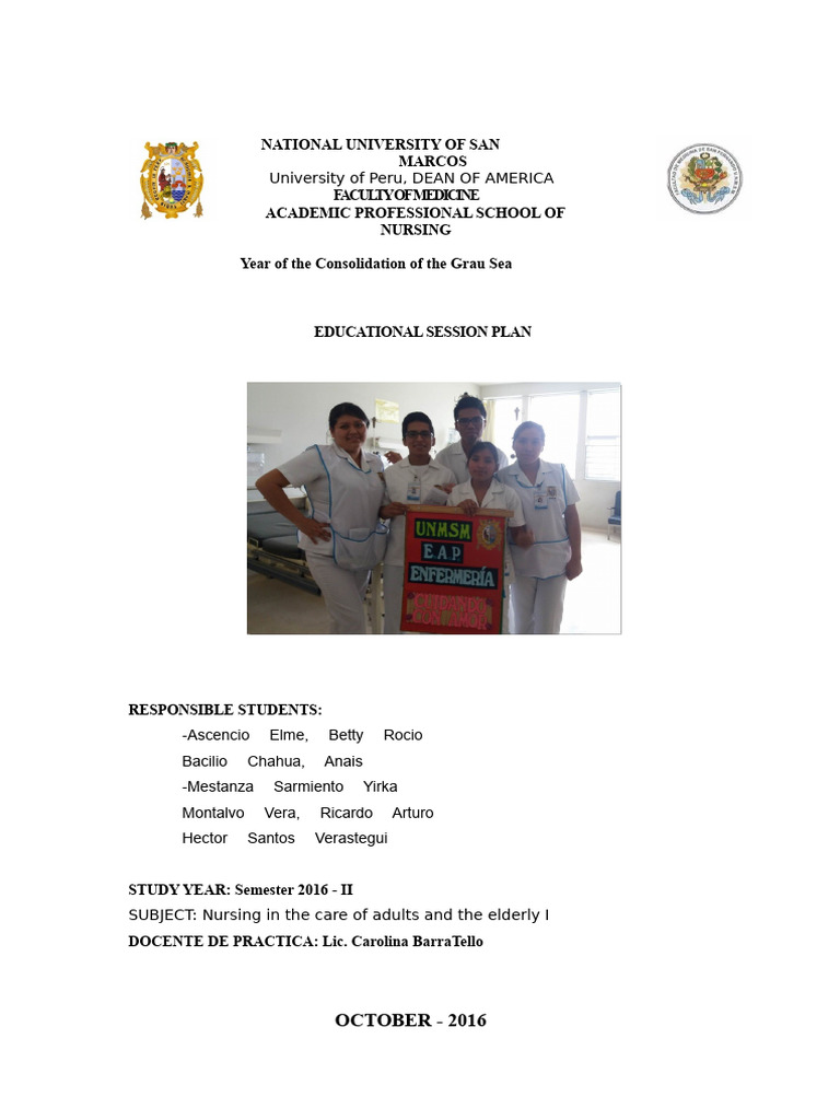 Educational Session Plan Surgery I4 | PDF | Surgery | Health Care