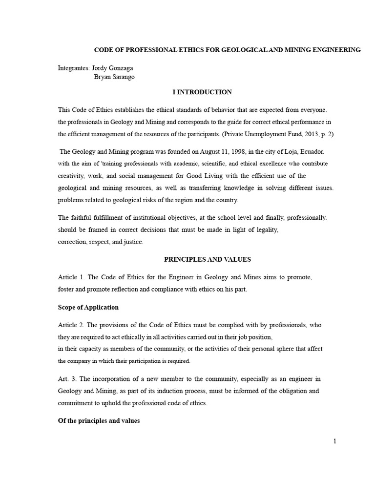 Code of Ethics | PDF | Integrity