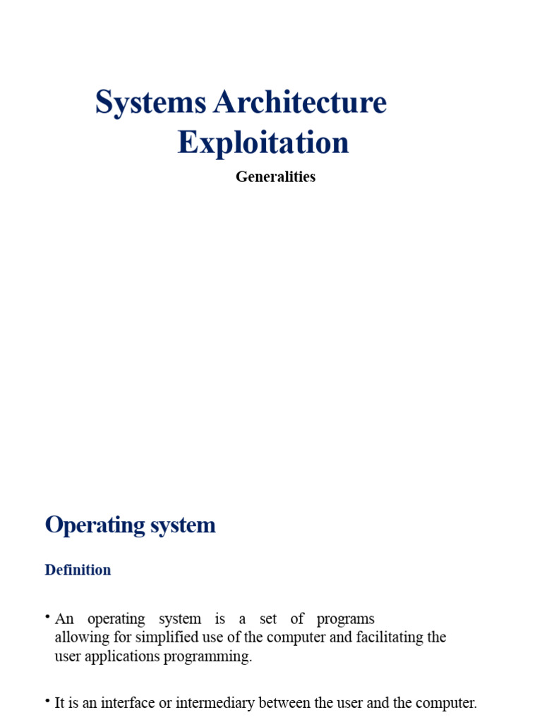 1 - Architecture of Operating Systems | PDF | Operating System ...