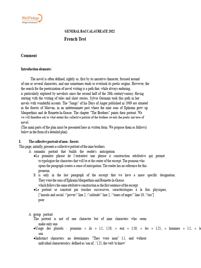 French Bac Correction G 16.06 Complete | PDF | Les Fleurs Du Mal ...