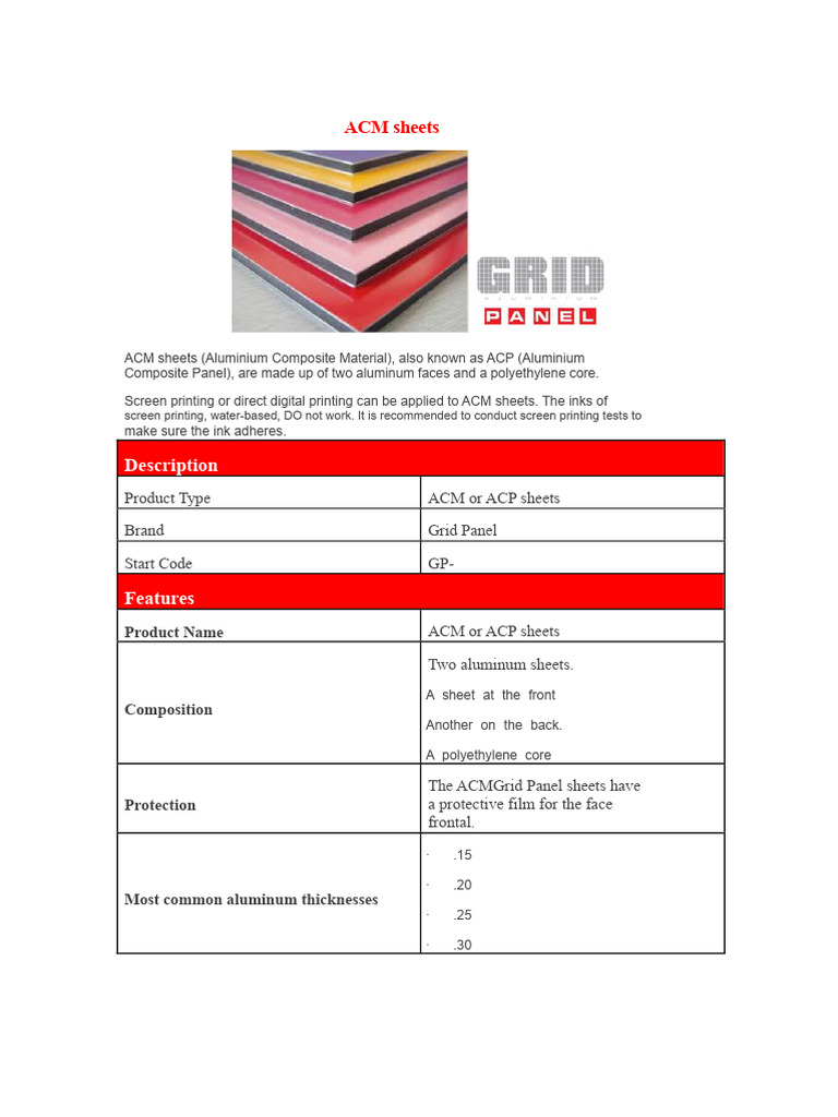 ACM Sheets | PDF | Physical Sciences | Industrial Processes
