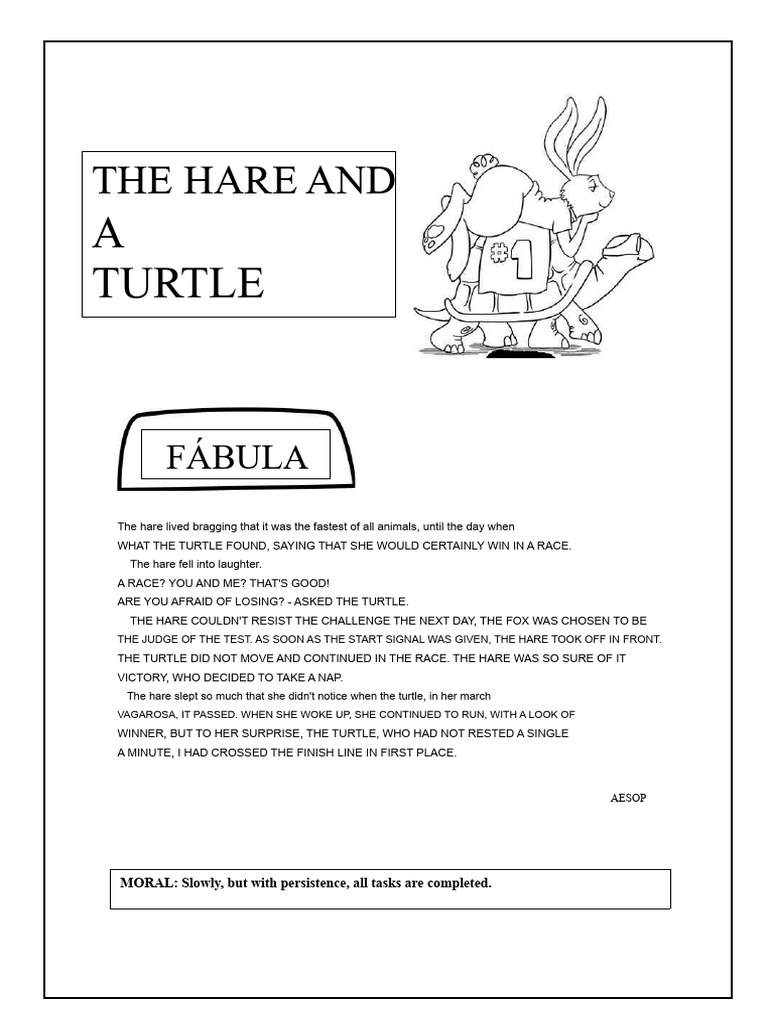 Aesop's Fable: The Tortoise and Hare | PDF