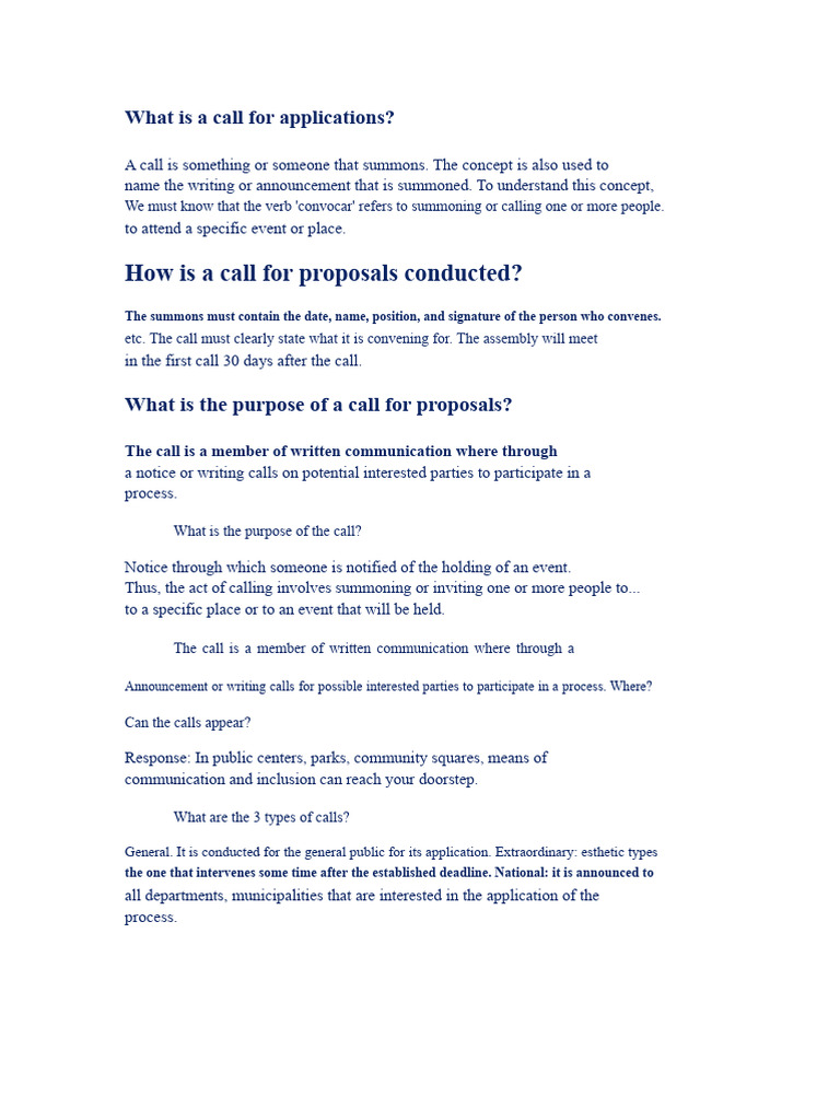 Understanding Calls for Applications | PDF