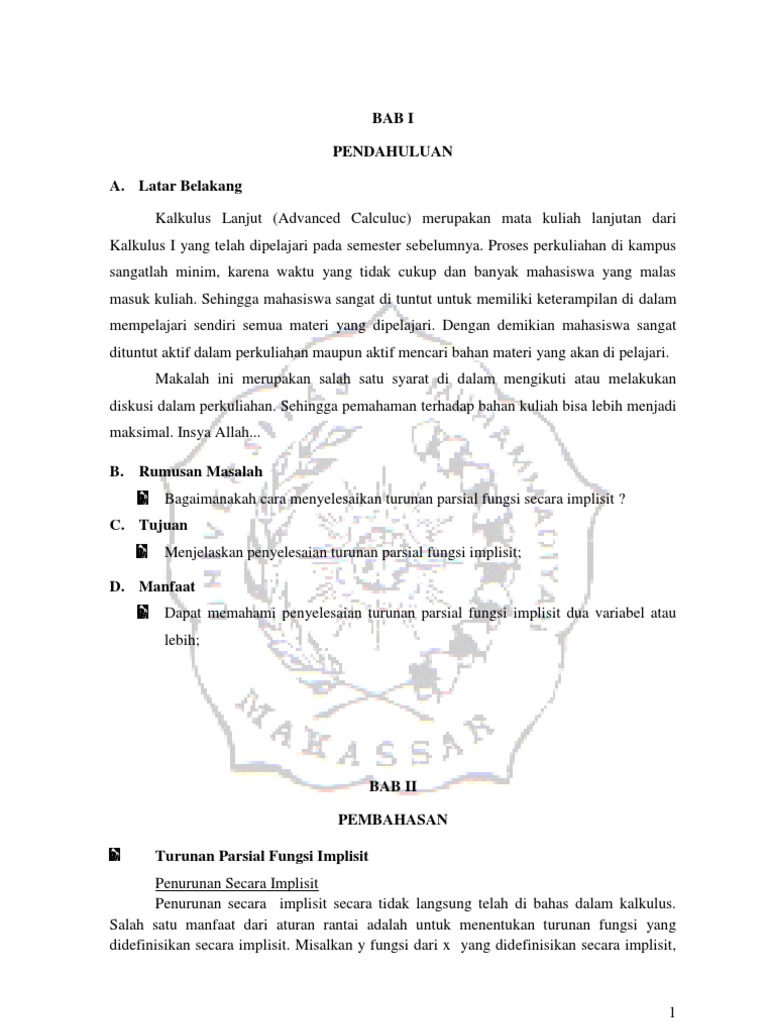 Makalah Kalkulus Lanjut | PDF | Metode & Bahan Ajar | Sains & Matematika