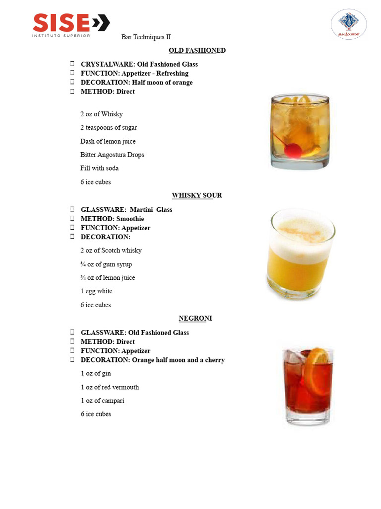Classic Cocktail Recipes # 2 | PDF | Martini (Cocktail) | Cocktails