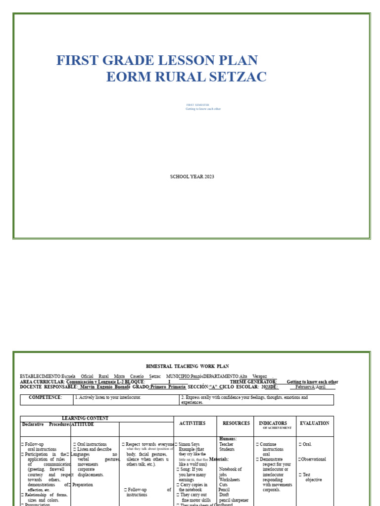 First Grade Planning 2023 | PDF | Vowel | Maya Peoples