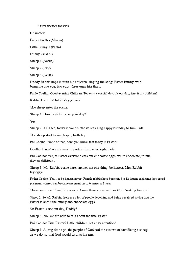 Easter Theater Script for Kids | PDF | Easter