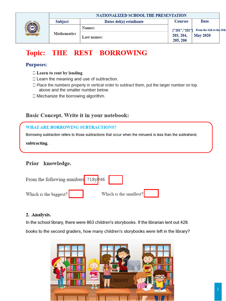 Virtual Activity Mathematics Second Grade Subtraction With Carrying ...