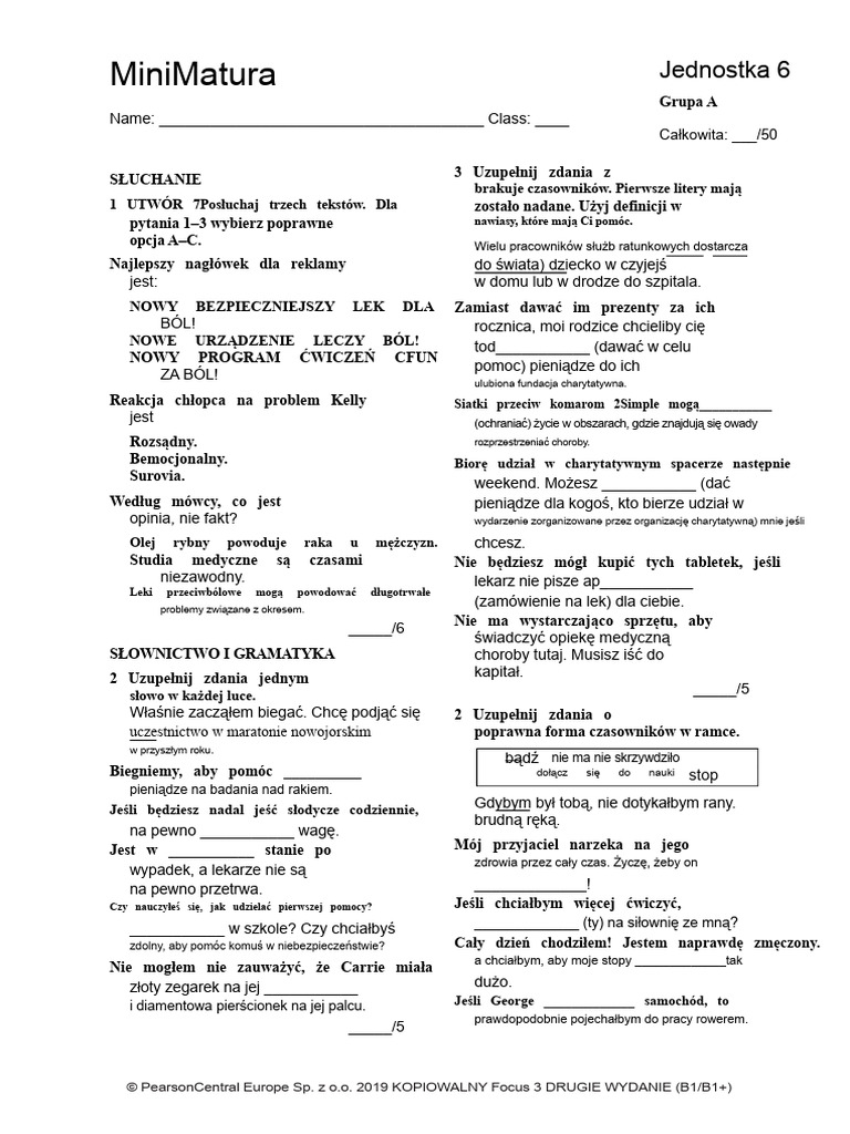 Jednostka 6 Grupa A | PDF