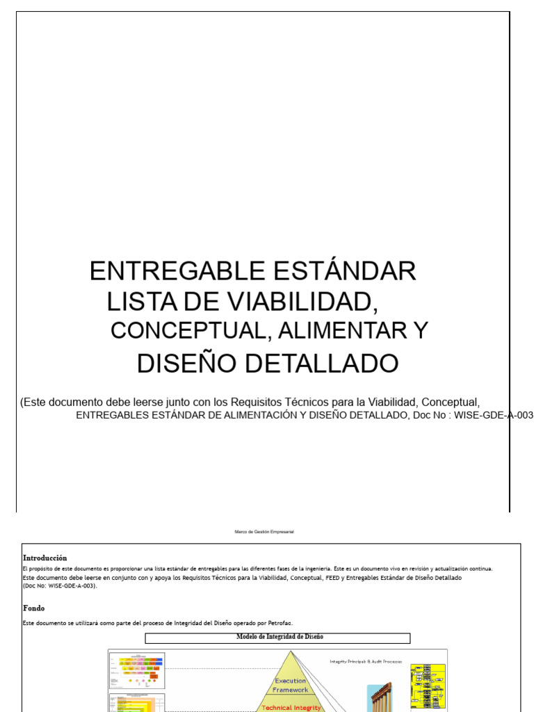 Lista de Entregables Estándar para La Factibilidad, Conceptual, FEED, Diseño Detallado PDF | PDF ...