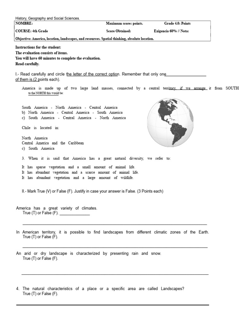 Test History 4 Basic America | PDF | Nature | Natural Environment