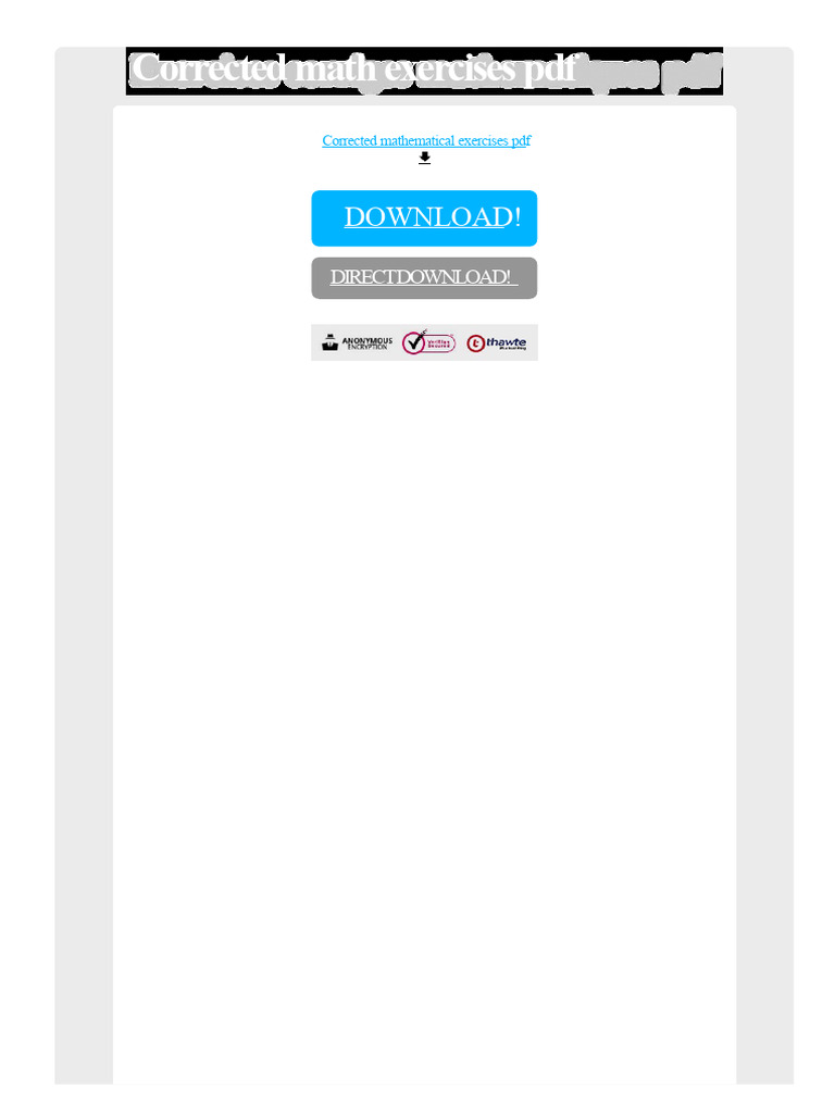 Corrected Mathematics Exercises PDF | PDF | Mathematics | Computing