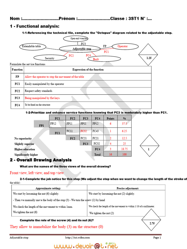 Corrected Homework of Control No. 1 - Mechanical Engineering Adjustable ...