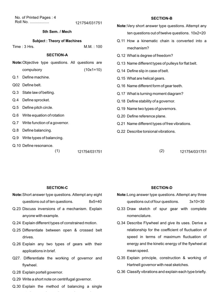 Odd Semester Hsbte Question Paper | PDF | Bending | Beam (Structure)