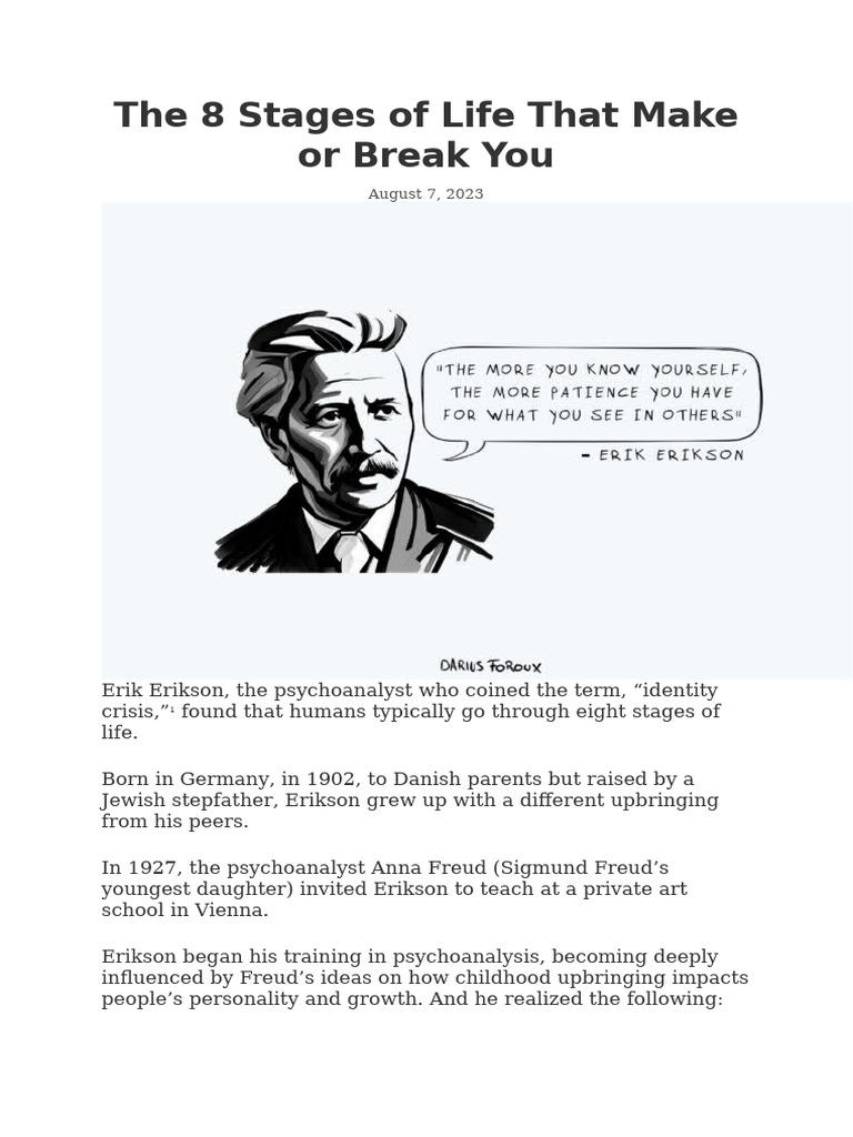 Erikson's 8 Stages of Life Explained | PDF | Human | Adolescence