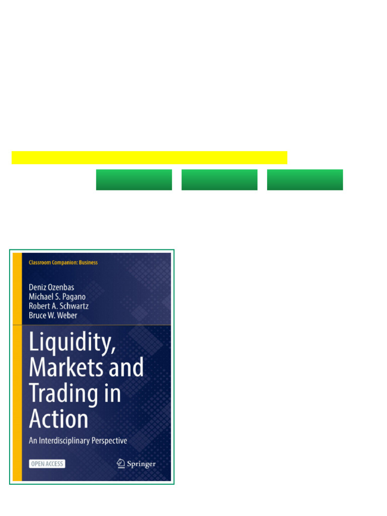 (Ebook) Liquidity, Markets and Trading in Action: An Interdisciplinary ...