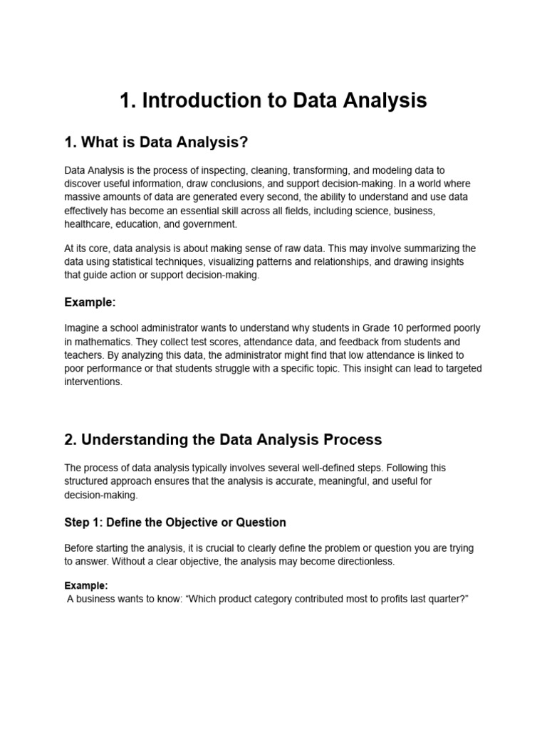 1. Introduction to Data Analysis | PDF | Data Analysis | Statistics