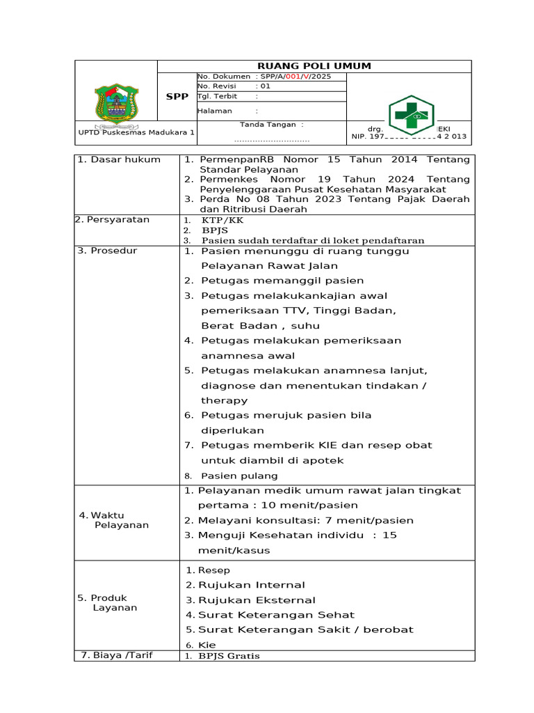 Ruang Poli Umum | PDF
