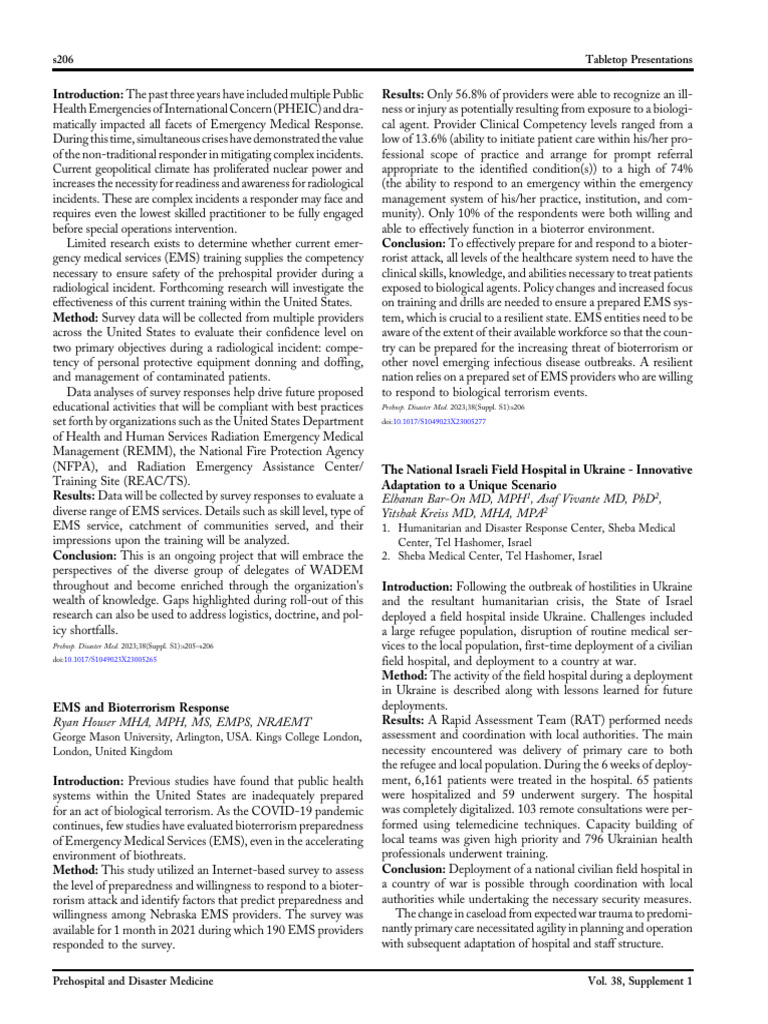 EMS_and_Bioterrorism_Response | PDF | Emergency Medical Services | Bioterrorism