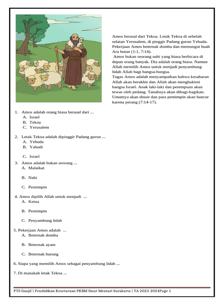 Persiapan SAS 1 - Agama Kristen | PDF