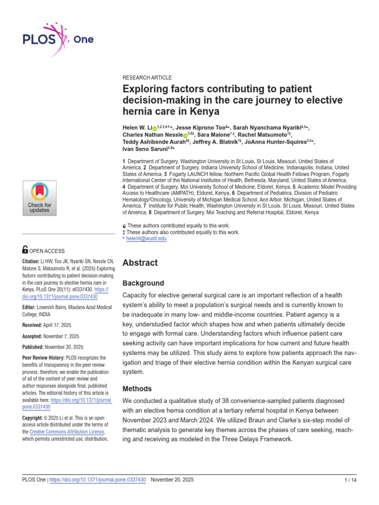Exploring Factors Contributing To Patient Decision | PDF