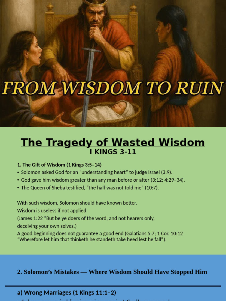 Solomon's Wisdom: Lessons on Obedience | PDF | Solomons | Book Of Proverbs