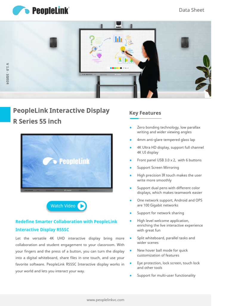 PeopleLink R55SC Interactive Display | PDF | Usb | Electronics