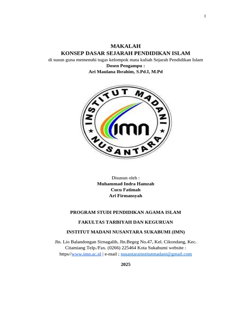 makalah spi. konsep dasar sejarah pendidikan islam[1] | PDF