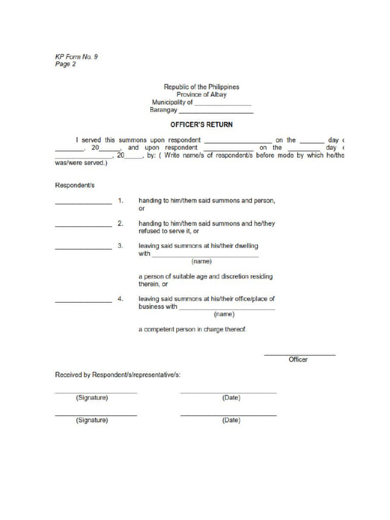 KP Form Officers Return | PDF