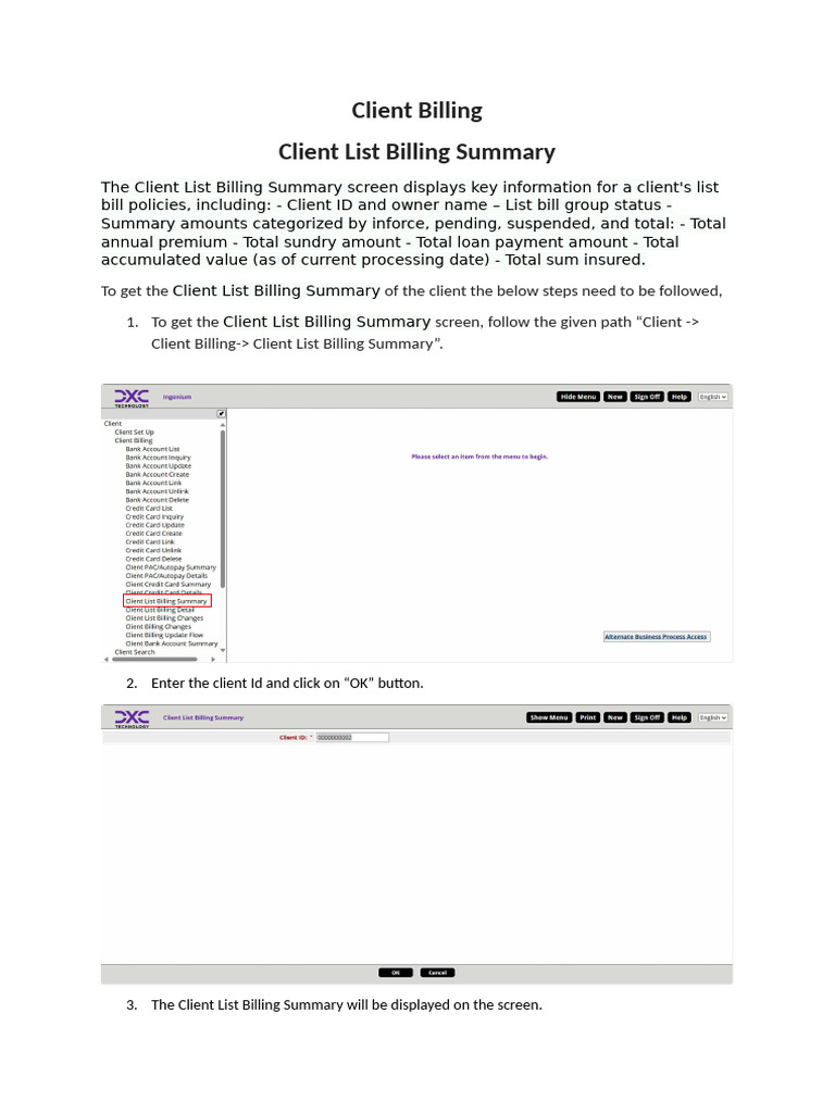 Client Billing Summary and Details Guide | PDF