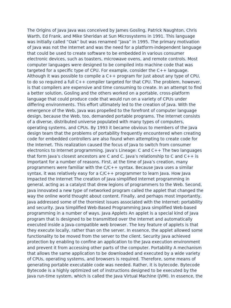 The Origins of Java | PDF | Java (Programming Language) | Java Virtual Machine
