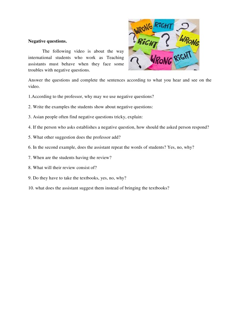 Negative Questions by Learnset | PDF | Self-Improvement