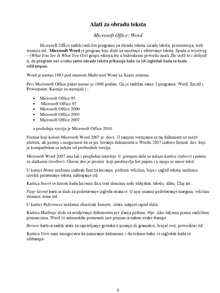 Alati Za Obradu Teksta | PDF