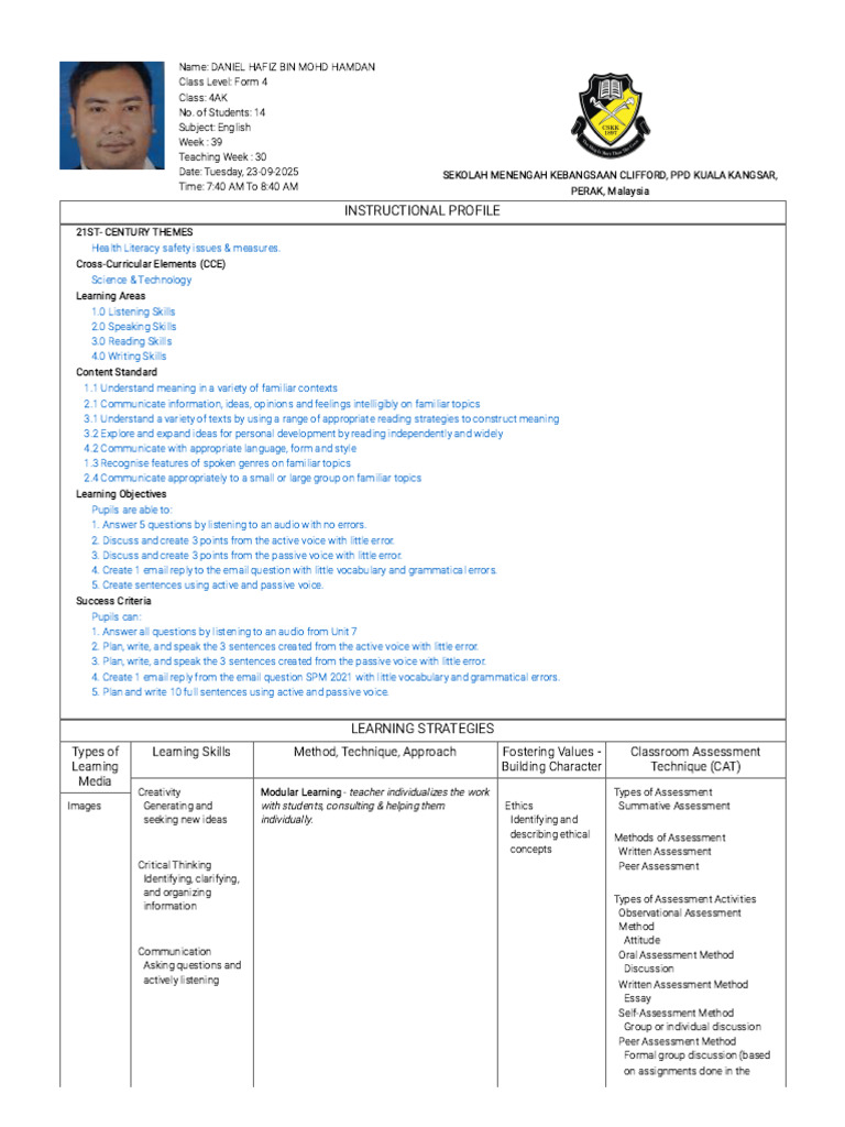 ASIE Model -English - Week 39 | PDF | Educational Assessment | Learning