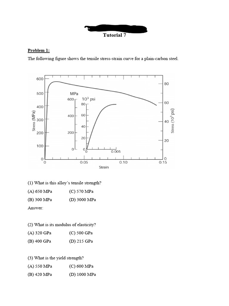 Tutorial+7u | PDF | Strength Of Materials | Ultimate Tensile Strength