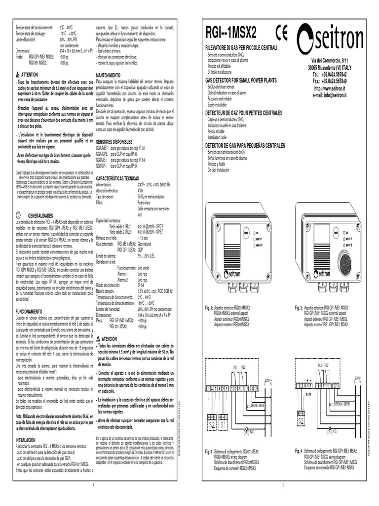 Detector de Gas RGI MSX2: Especificaciones y Uso | PDF | Electrónica ...