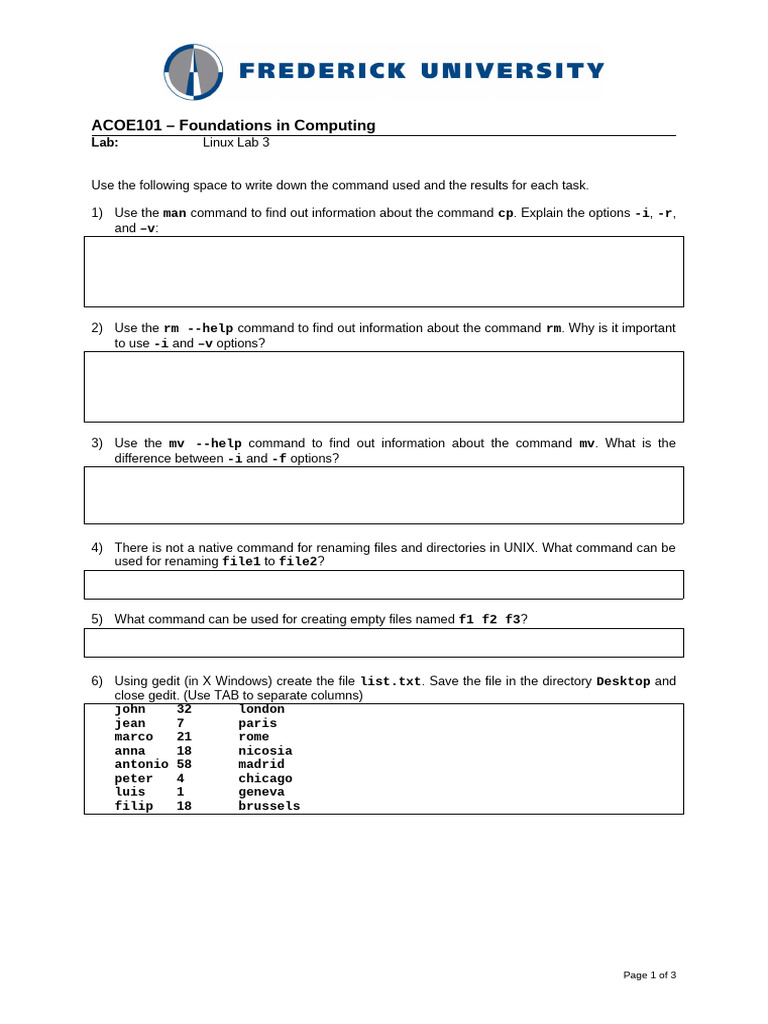 Linux Lab 3 | PDF | Computer File | Text File