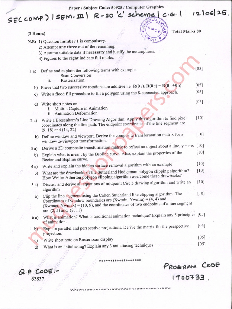 Be Computer Engineering Semester 3 2025 May Computer Graphicsrev 2019 C ...